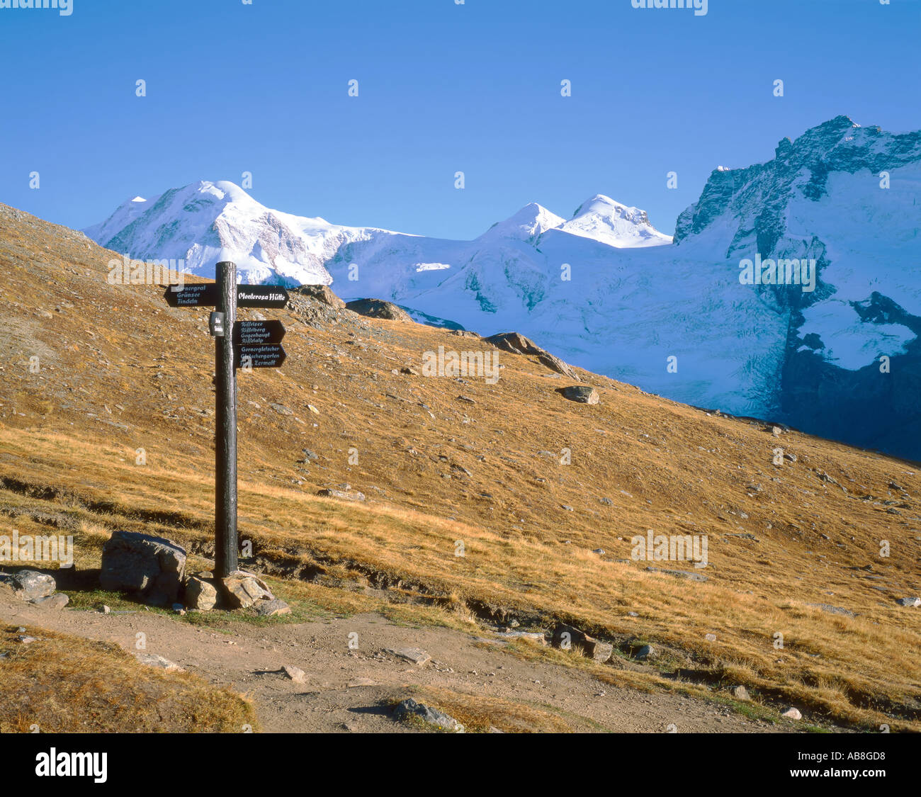 Mountain sign Gornergrat Point Zermatt Switzerland Stock Photo - Alamy