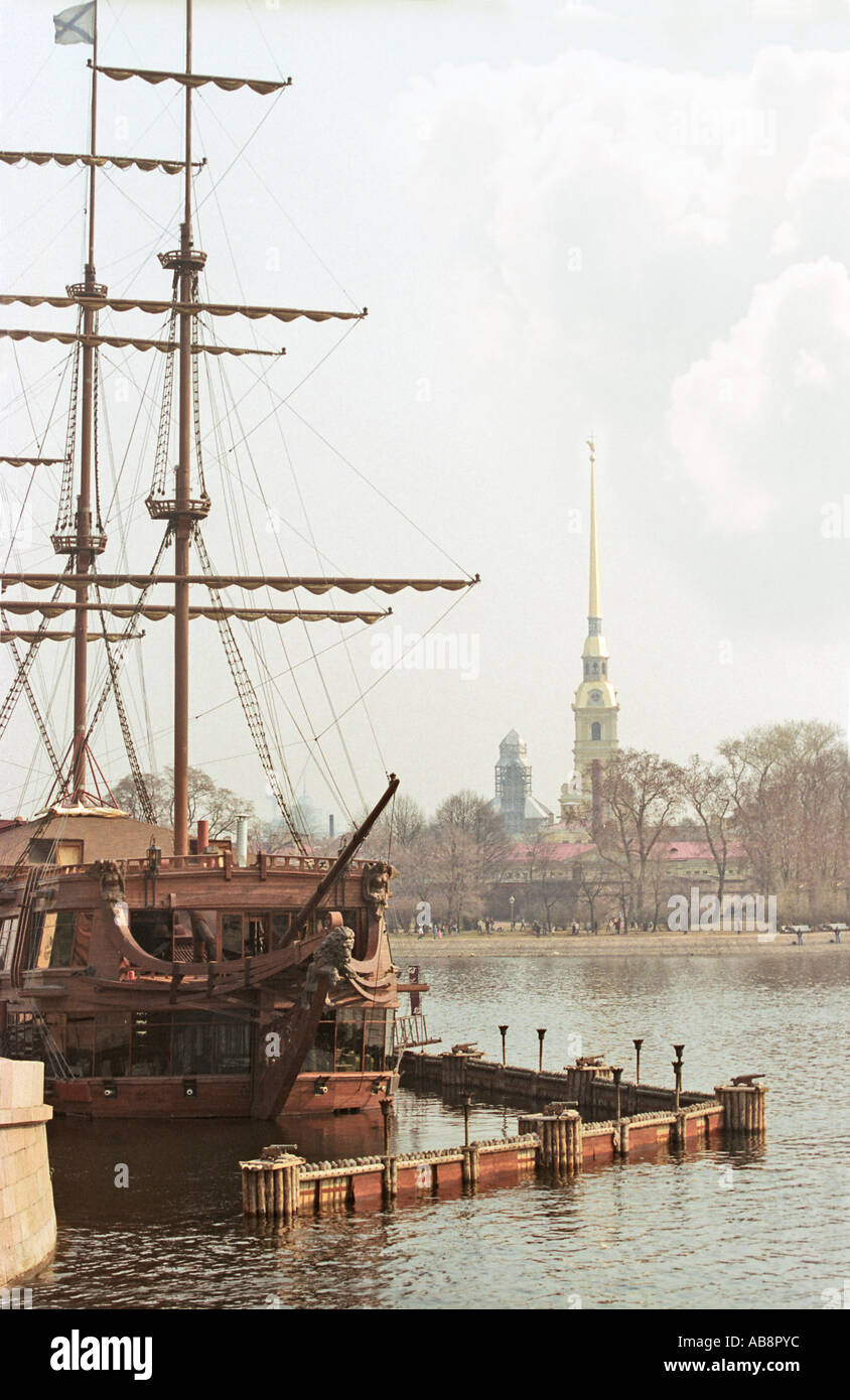 Floating Restaurant with Peter and Paul fortress in the background ...