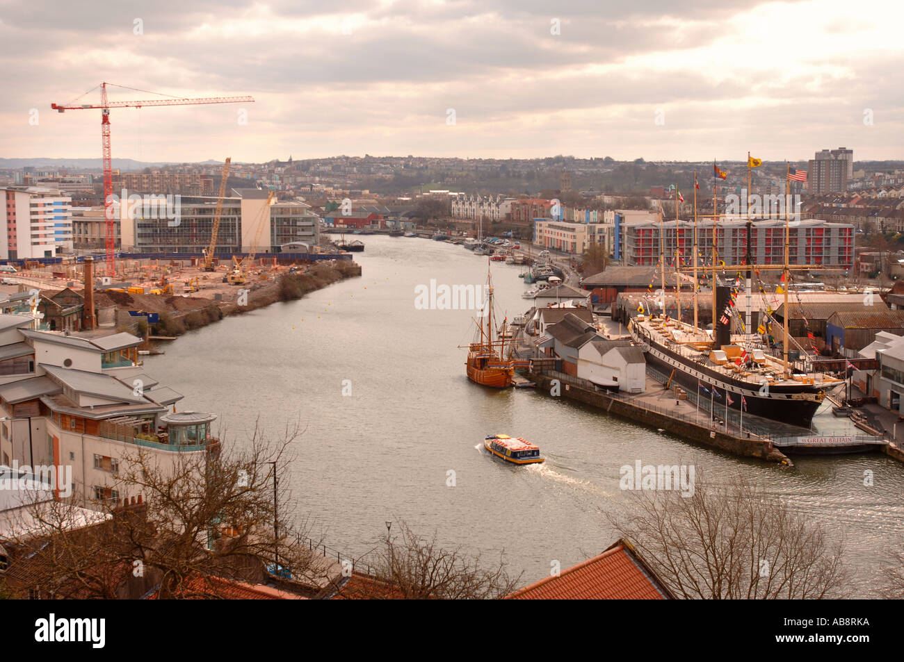 A GENERAL VIEW OF BRISTOL FROM THE CABOT TOWER SHOWING BRISTOL MARINA ...