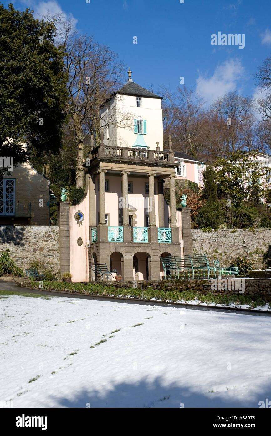 Portmeirion village in the snow,North Wales,United Kingdom Stock Photo ...
