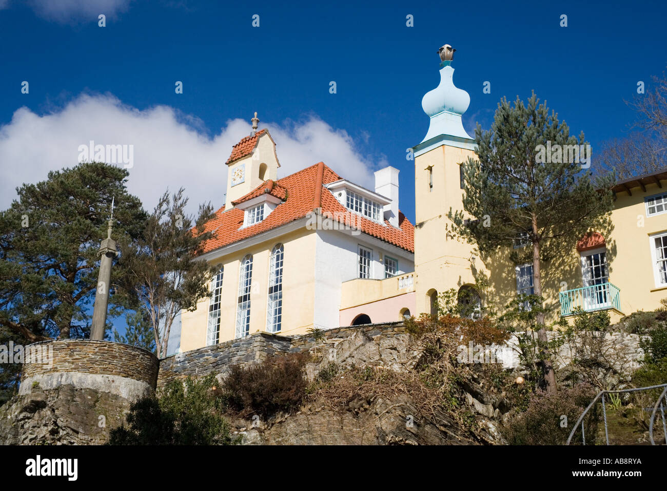 Portmeirion village in the snow,North Wales,United Kingdom Stock Photo ...