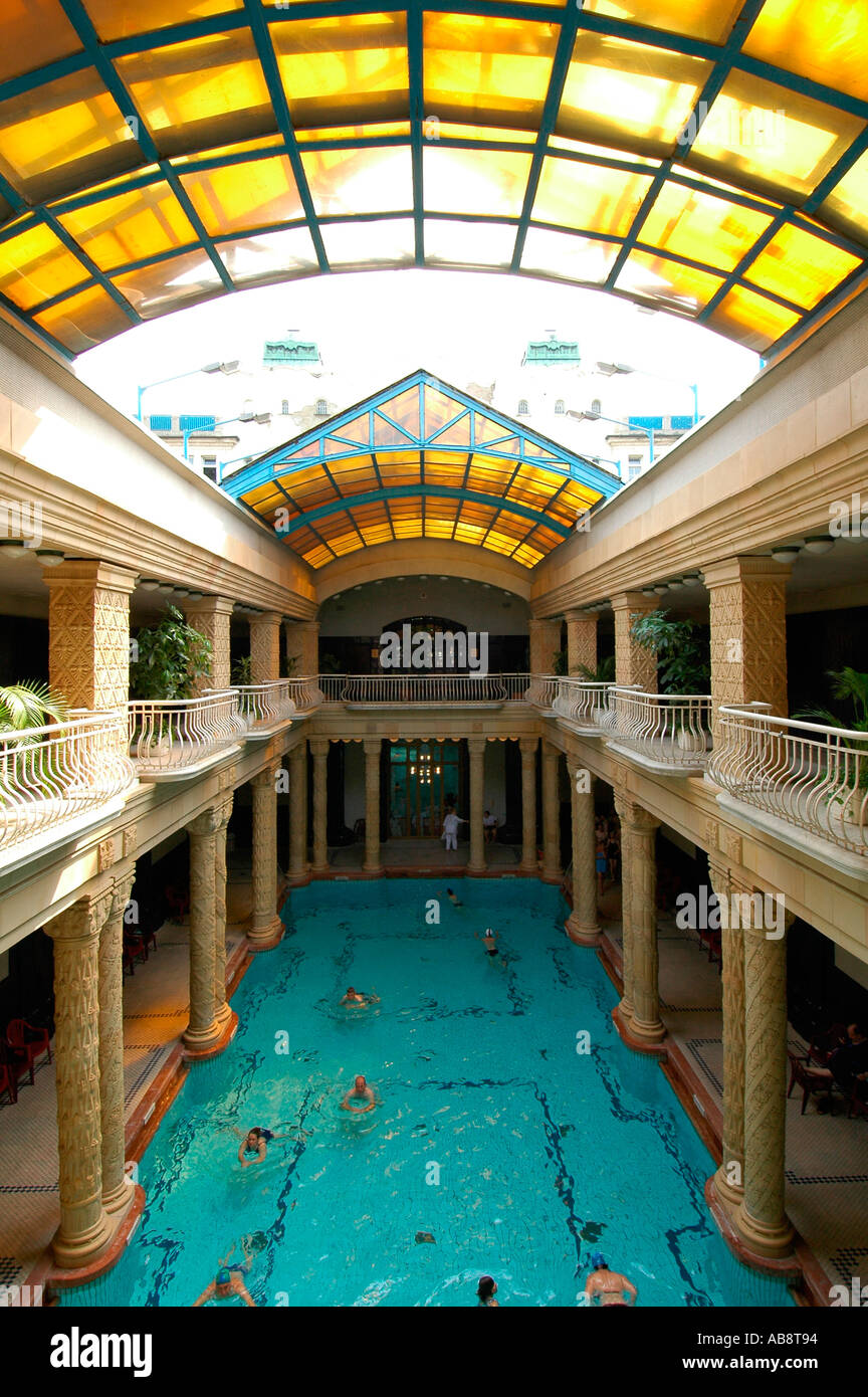 Interior pool gellert baths budapest hi-res stock photography and ...