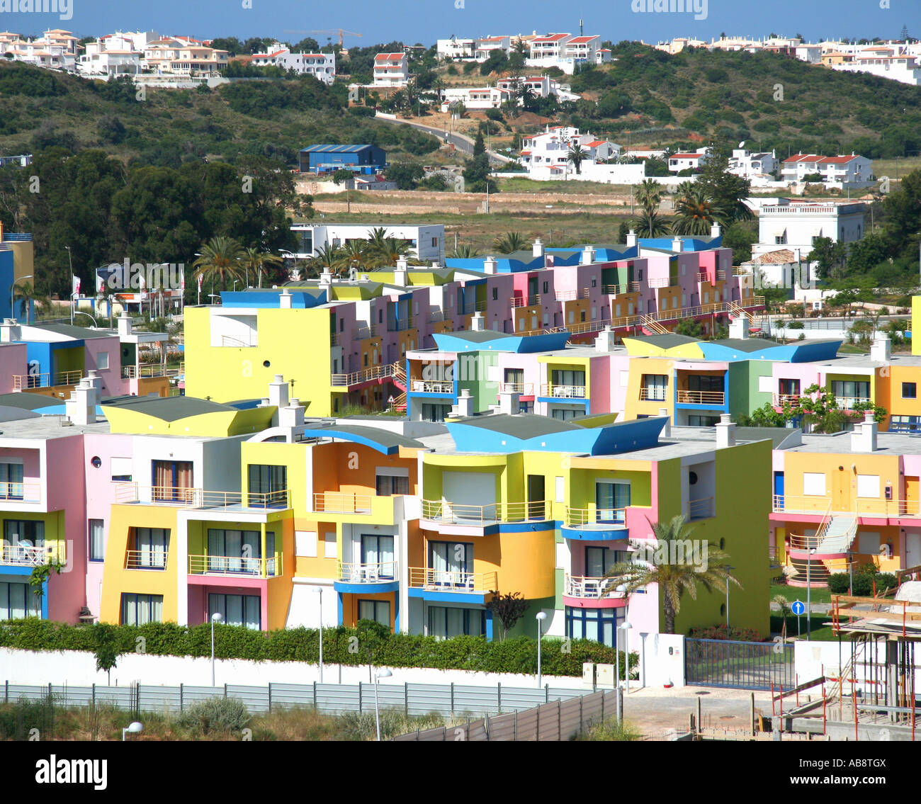 Albufeira colourful buildings marina algarve hi-res stock photography ...