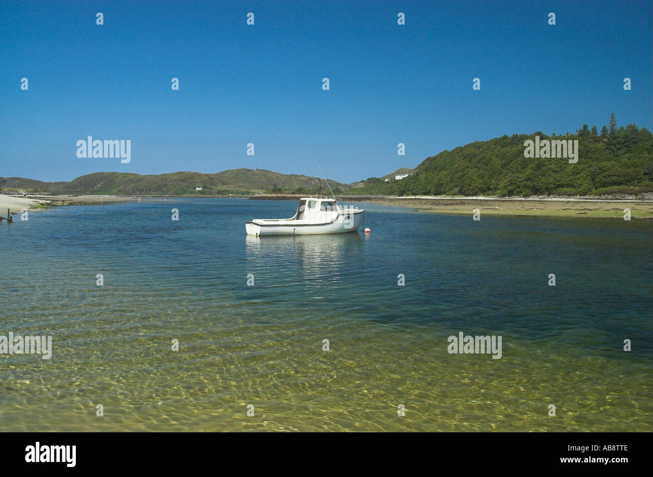 Morar Sands & boat nr Mallaig Highland Scotland Stock Photo - Alamy