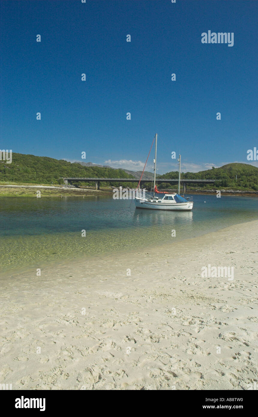 Morar Sands & boat nr Mallaig Highland Scotland Stock Photo - Alamy