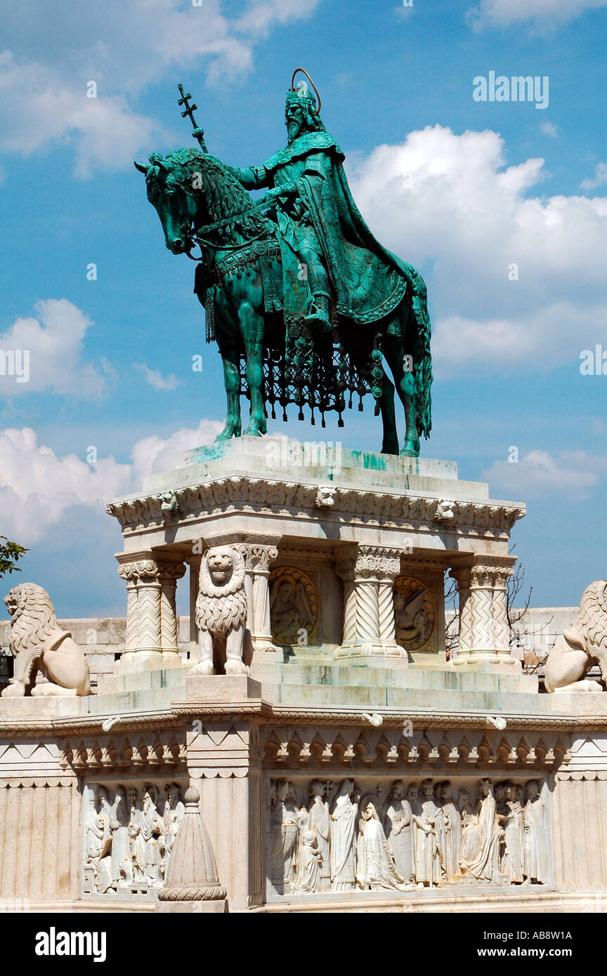The Equestrian statue of King Saint Stephen the first king of Hungary ...