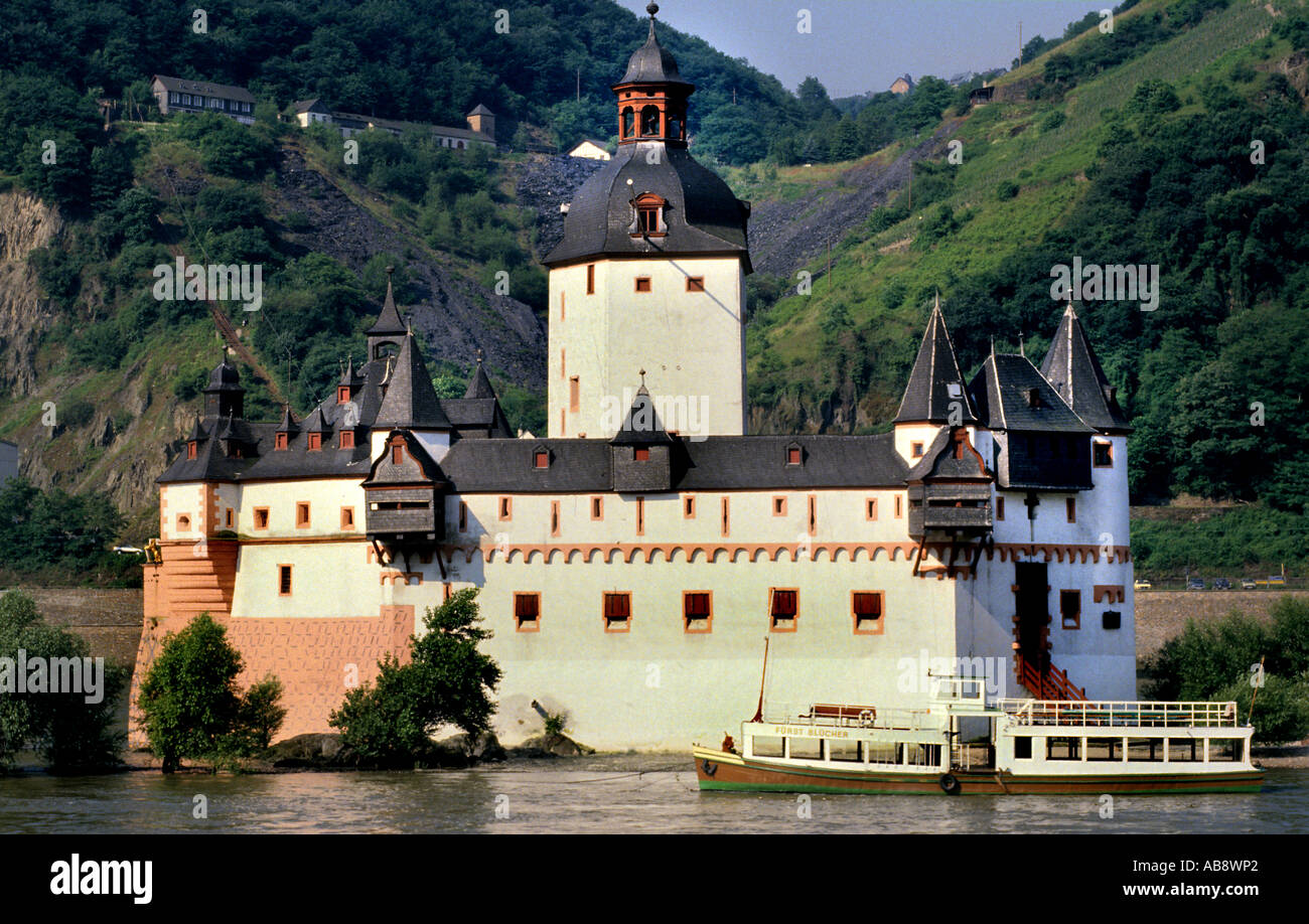 Pfalz Castle Rhine River Kaub Germany German Stock Photo - Alamy
