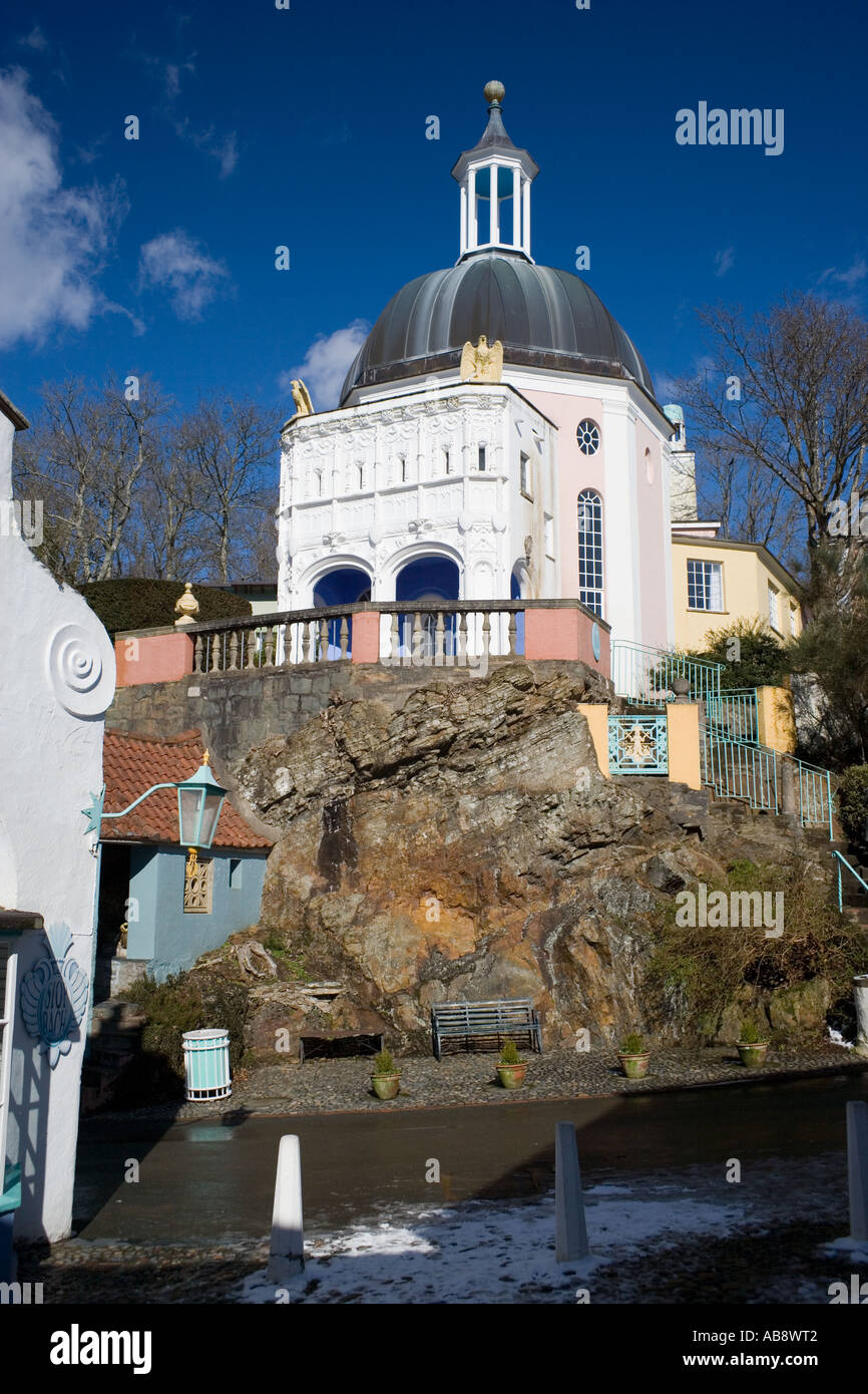 Portmeirion village in the snow,North Wales,United Kingdom Stock Photo ...