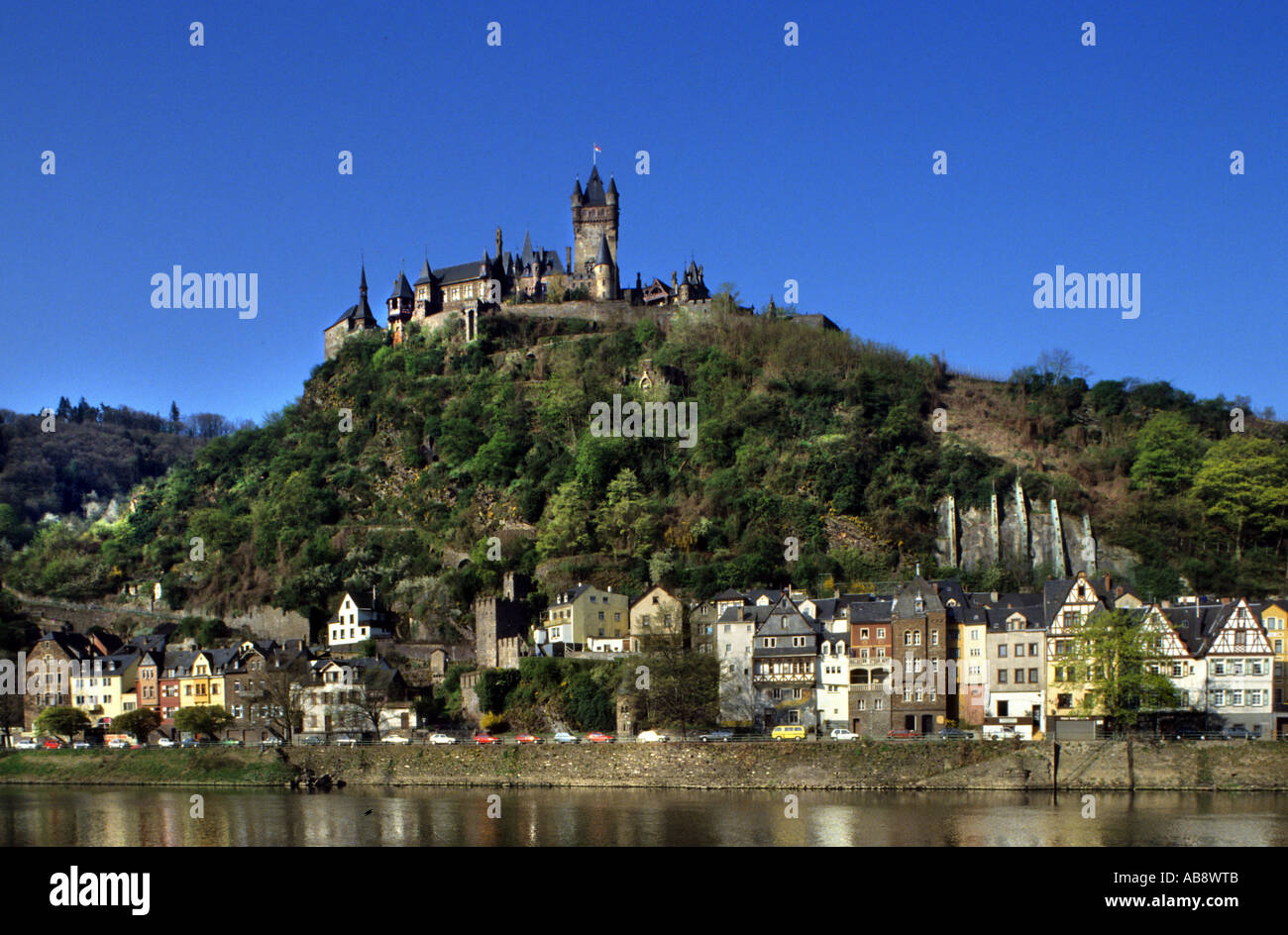 Mosel river castle Reichsburg Cochem 11th century Rheinland Pfalz Stock ...