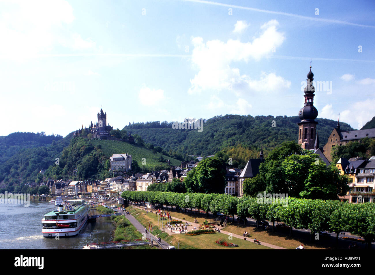 Mosel river castle Reichsburg Cochem 11th century Rheinland Pfalz Stock ...