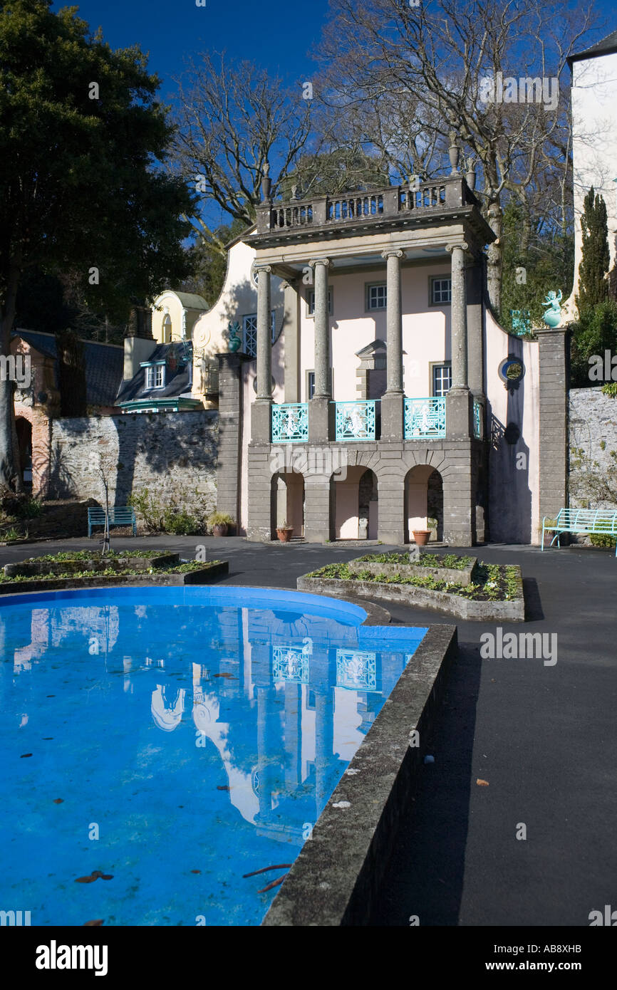 Portmeirion village in the snow,North Wales,United Kingdom Stock Photo ...