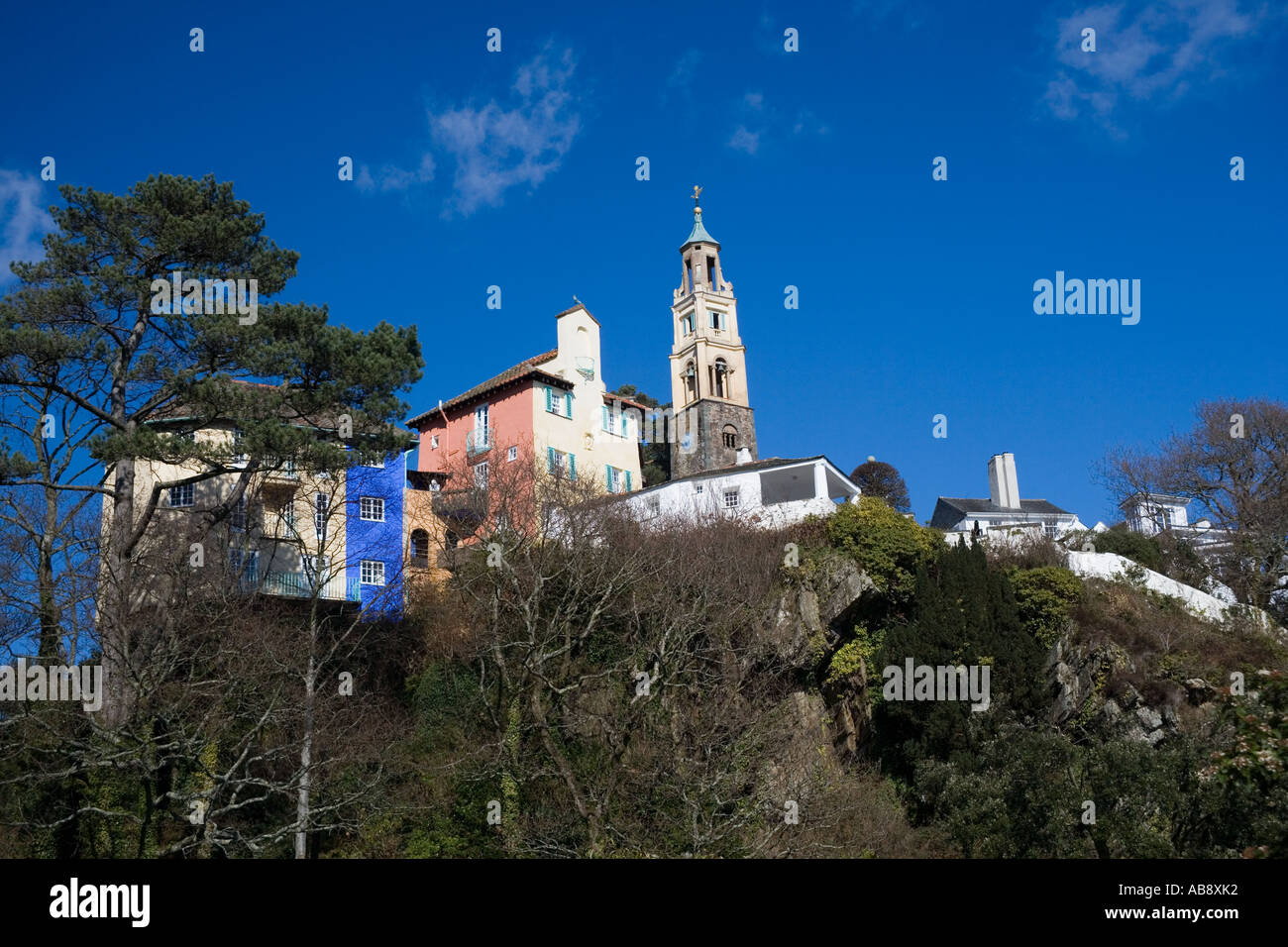 Portmeirion village in the snow,North Wales,United Kingdom Stock Photo ...