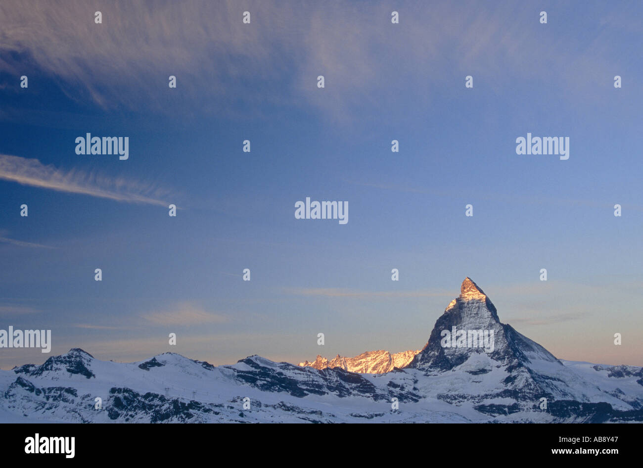 Matterhorn, 4478 m, (Mont Cervin, Le Cervin, Monte Cervino), viewed ...