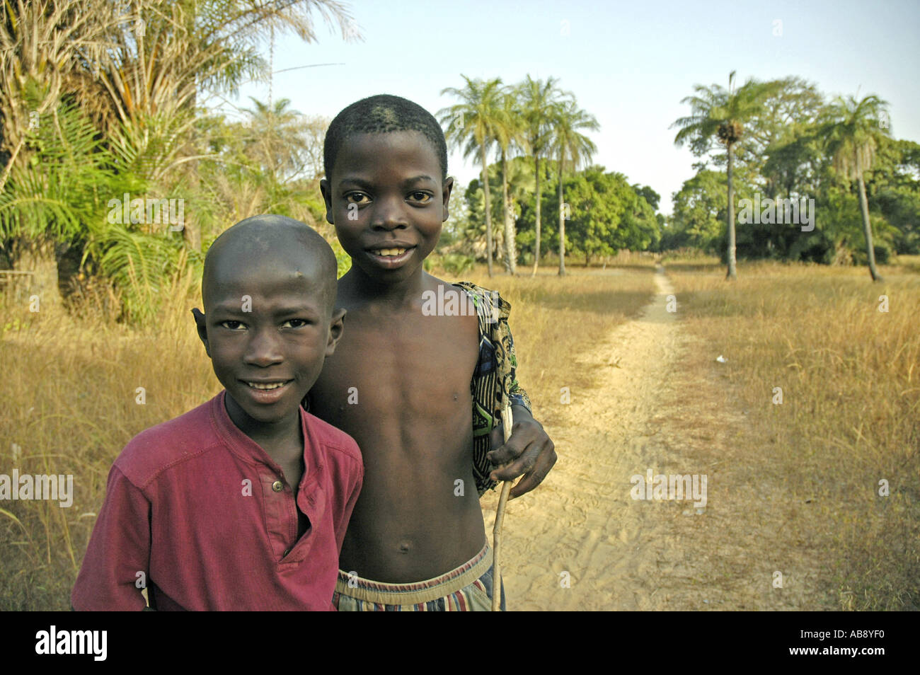 senegalese children, boys in the African bush, Senegal, Casamance, Dez ...