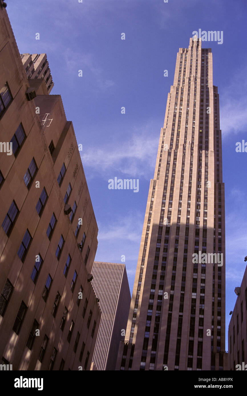 Rockefeller center plaza Fifth avenue NYC New York City skating ring ...