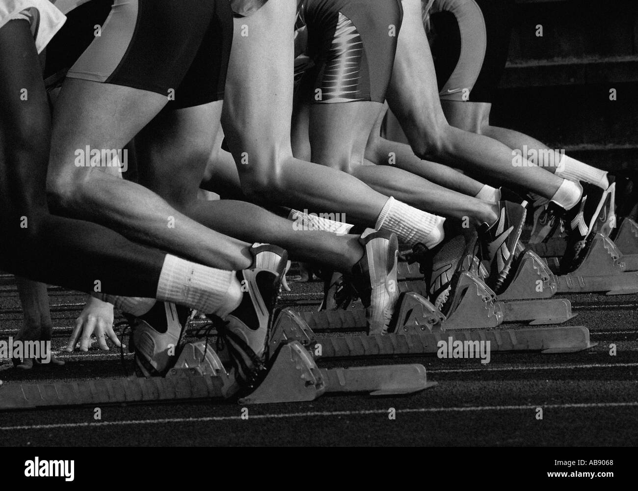 Starting blocks Black and White Stock Photos & Images - Alamy