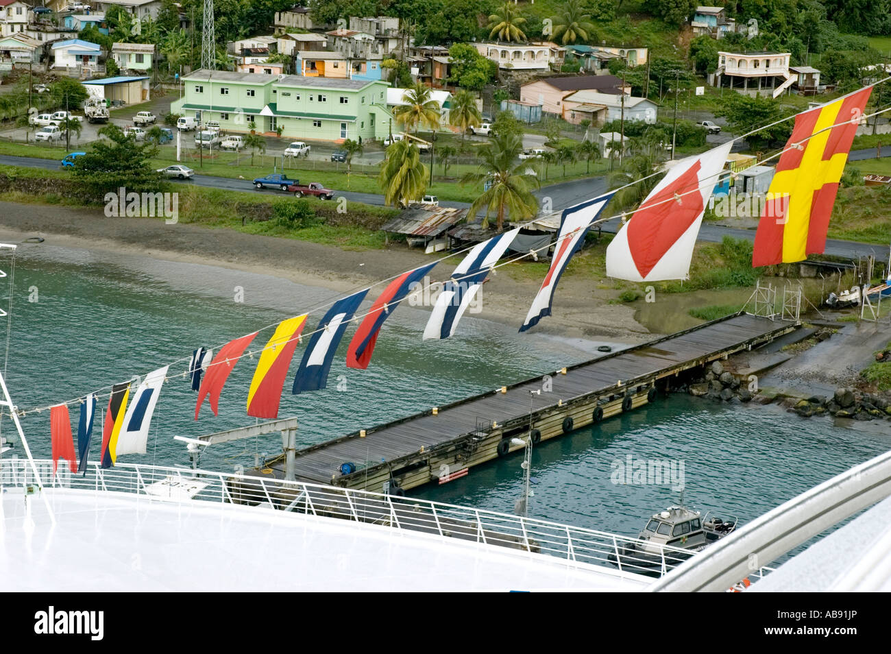 Bunting displayed by the Cruise Ship Oceana at Woodbridge Berth ...