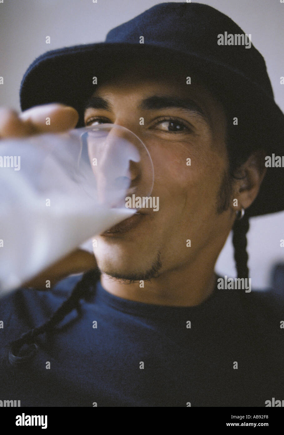 Man drinking milk Stock Photo - Alamy