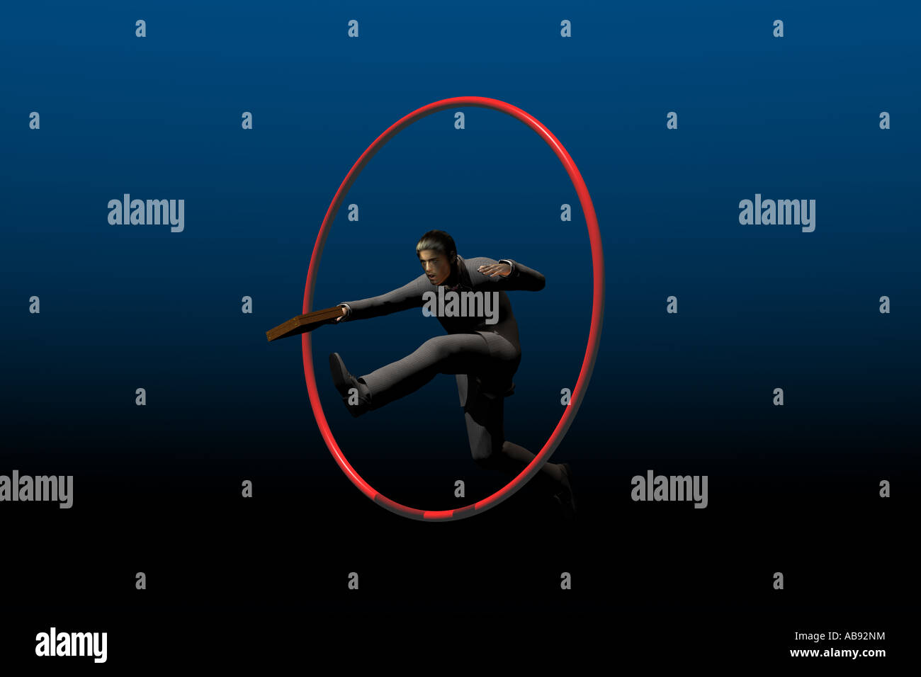 Businessman jumping through hoop hi-res stock photography and images ...