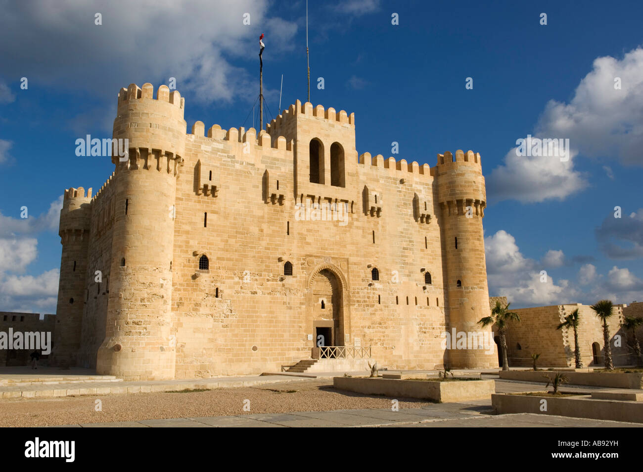 Qaitbay Fort on the island of Pharos on the Mediterranean coast ...