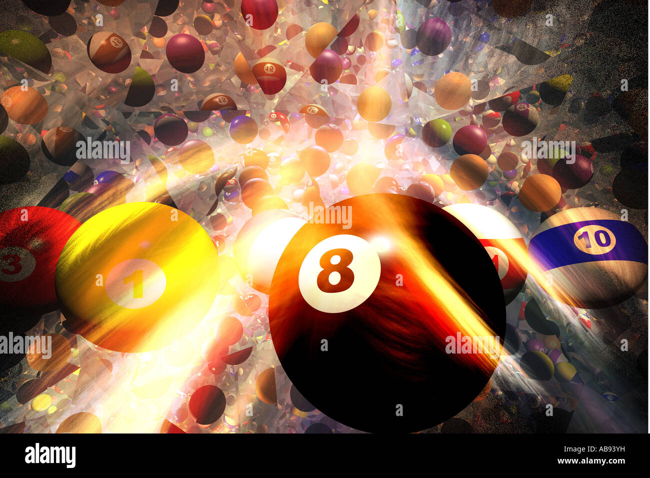 Pool ball collision hi-res stock photography and images - Alamy