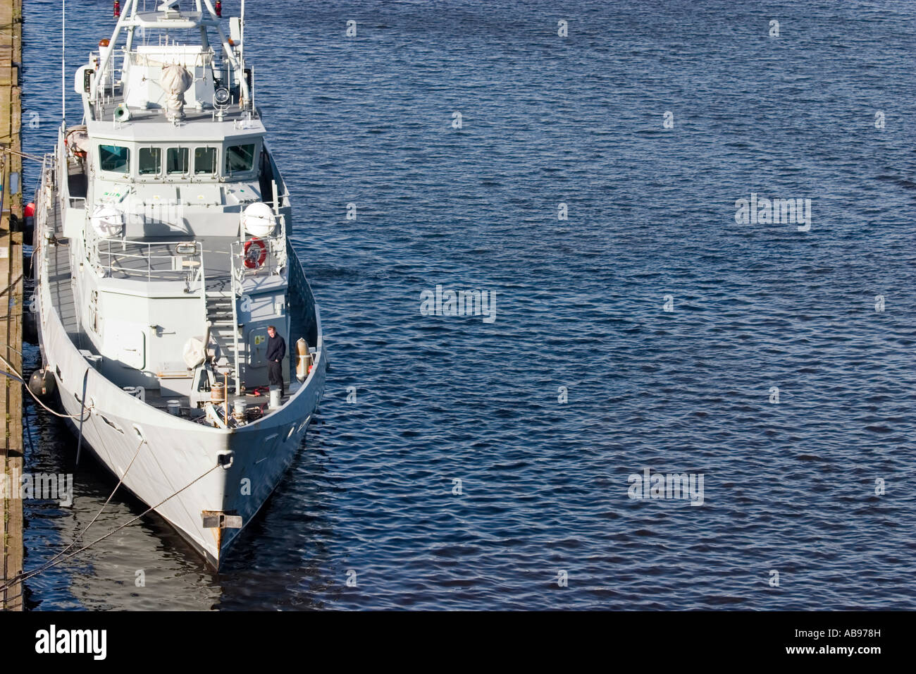 HM Customs & Excise protection vessel at dock in the Port of Leith ...