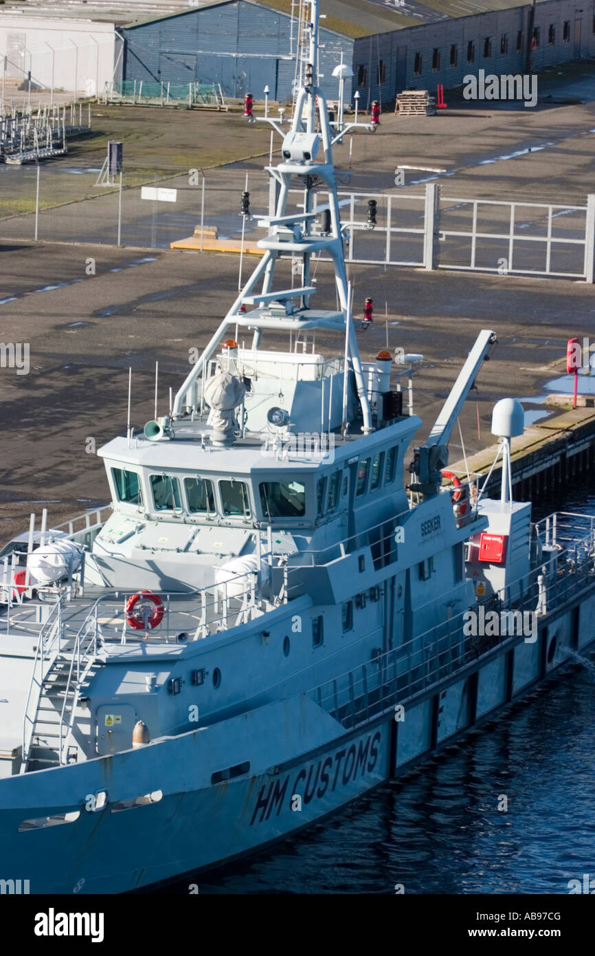 HM Customs & Excise protection vessel at dock in the Port of Leith ...