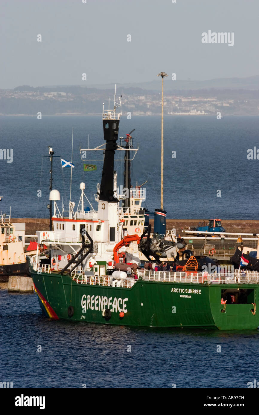 MV Arctic Sunrise visiting Edinburgh in the Port of Leith Stock Photo ...