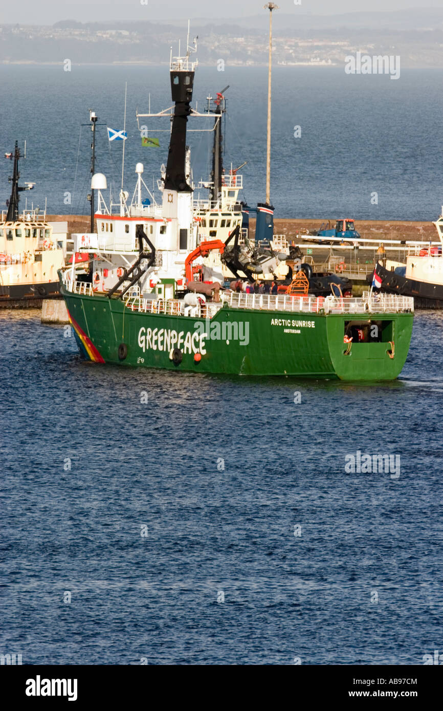 MV Arctic Sunrise visiting Edinburgh in the Port of Leith Stock Photo ...