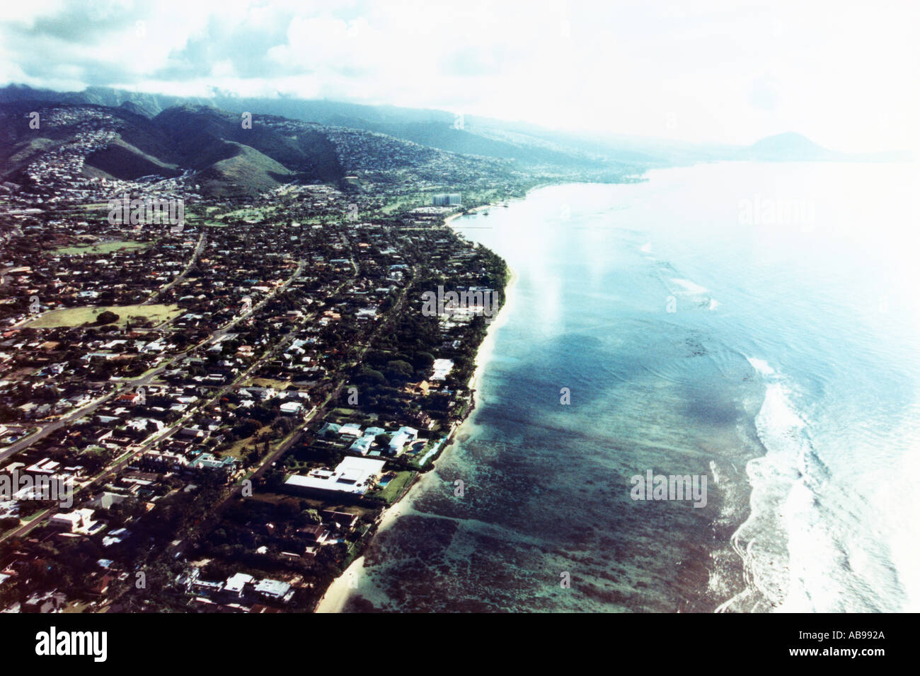 Aerial of Oahu Stock Photo - Alamy