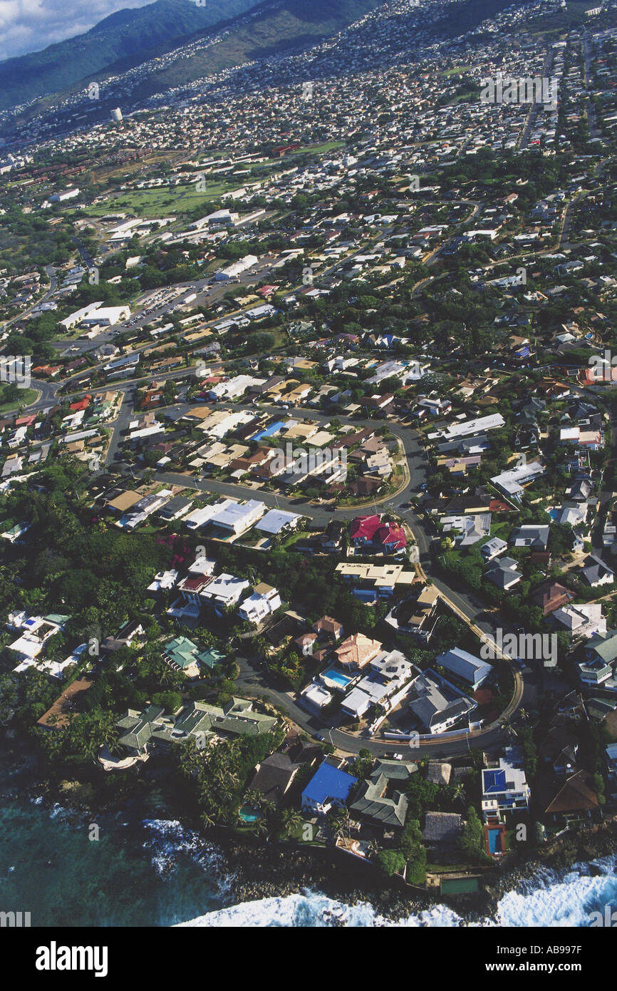 Aerial of Oahu Stock Photo - Alamy