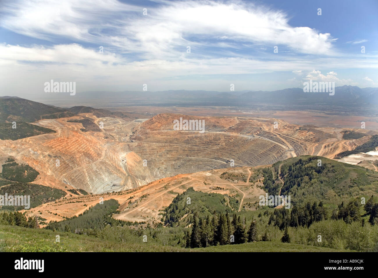 Kennecott Copper Mine from above full view. Photo from above showing ...