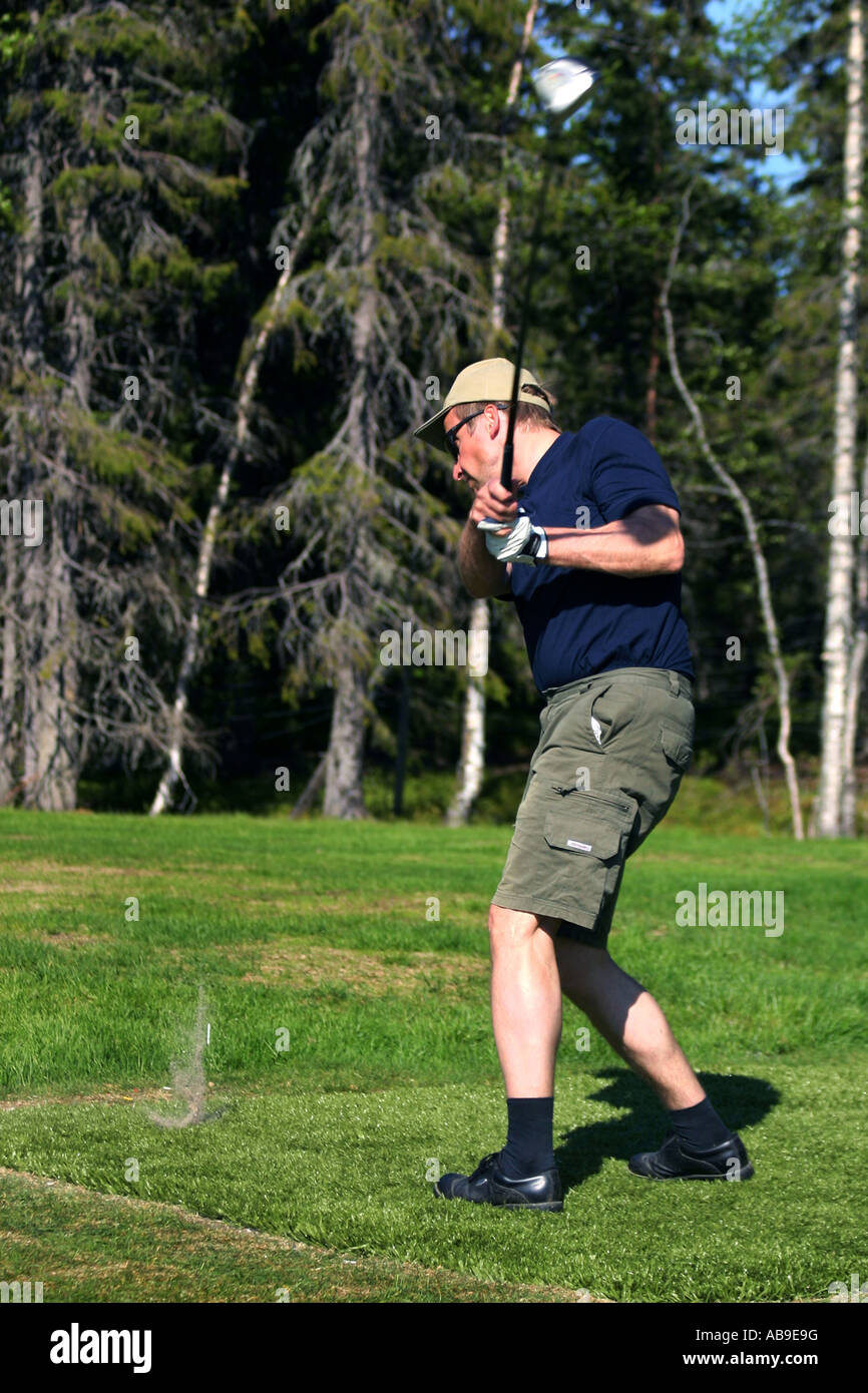 Golfer at Ruka golfcourse, Finland Stock Photo - Alamy