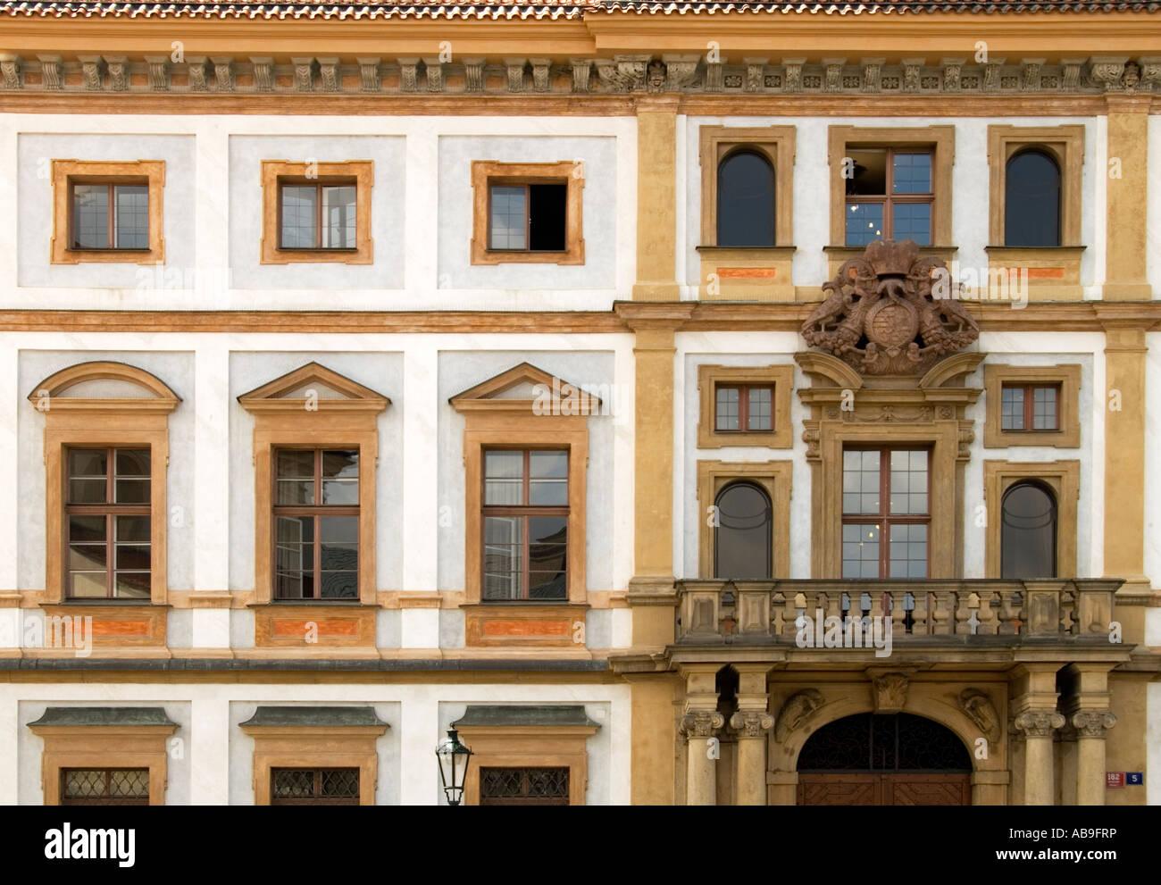 Detail of Tuscany Palace (1691), Castle Square, Prague, Czech Republic ...