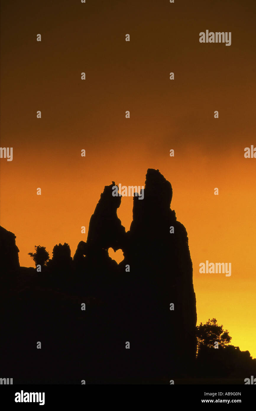 Silhouette of rocks called the heart hi-res stock photography and ...