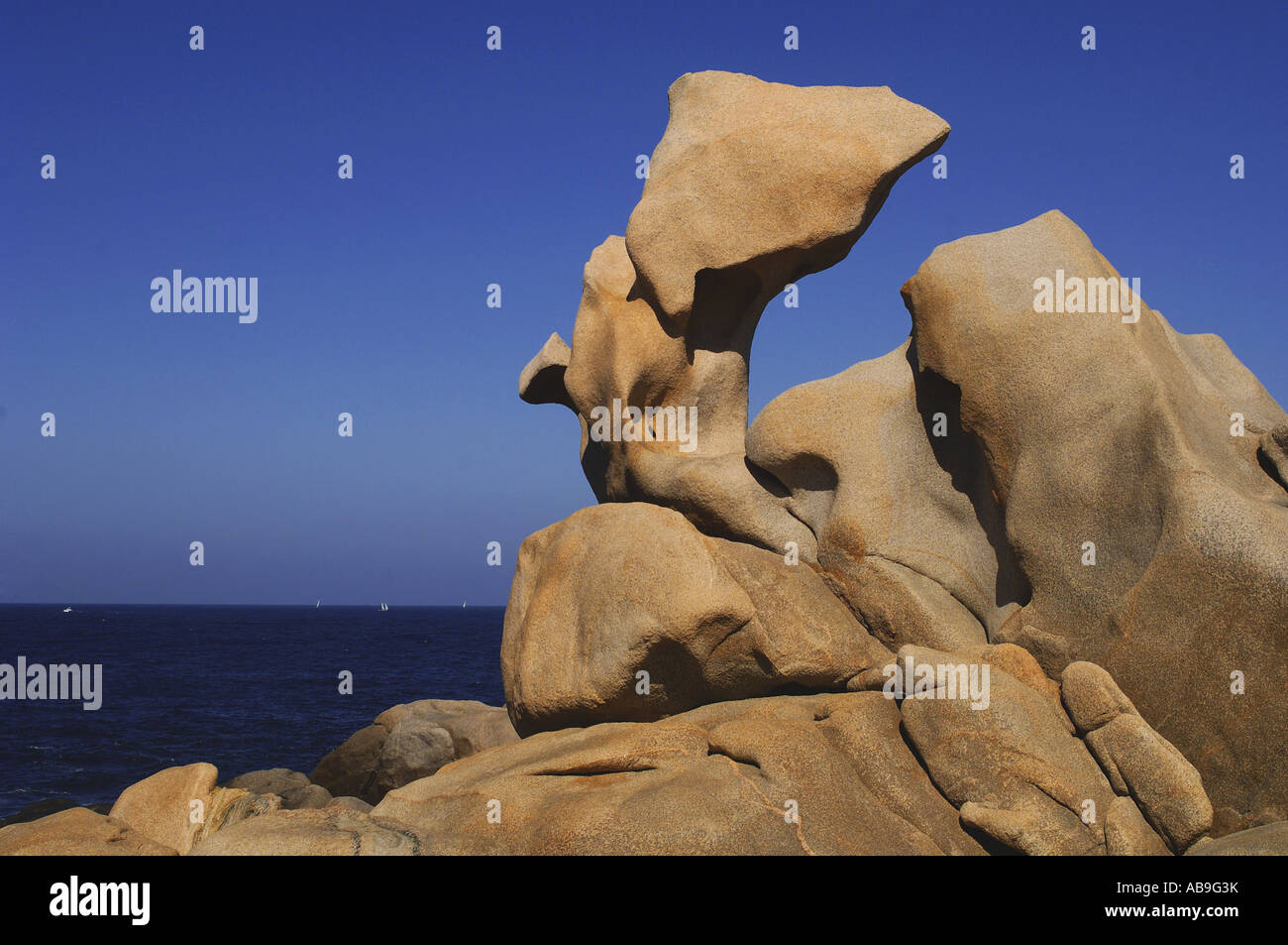 Tafoni, weirdly shaped rocks at the coast, France, Corsica Stock Photo ...