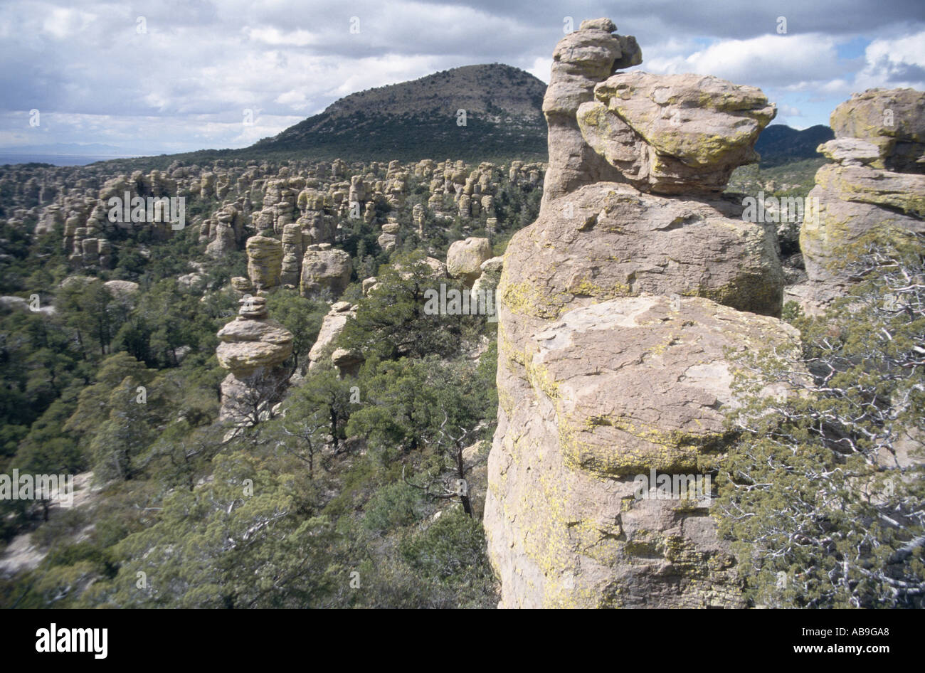 rock sculptures of Sugar Loaf Mountains and Cochise Head, view from ...