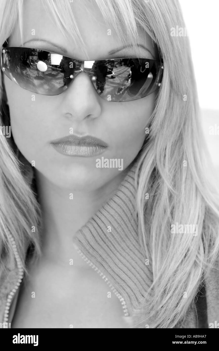 Eye blond woman Black and White Stock Photos & Images - Alamy