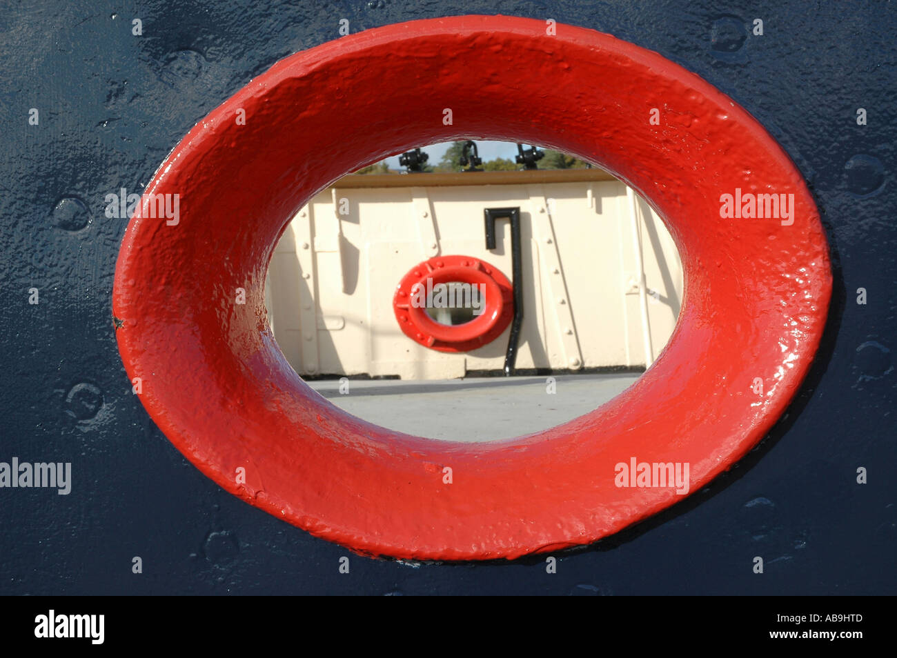 Hawse hole on old ship Stock Photo - Alamy