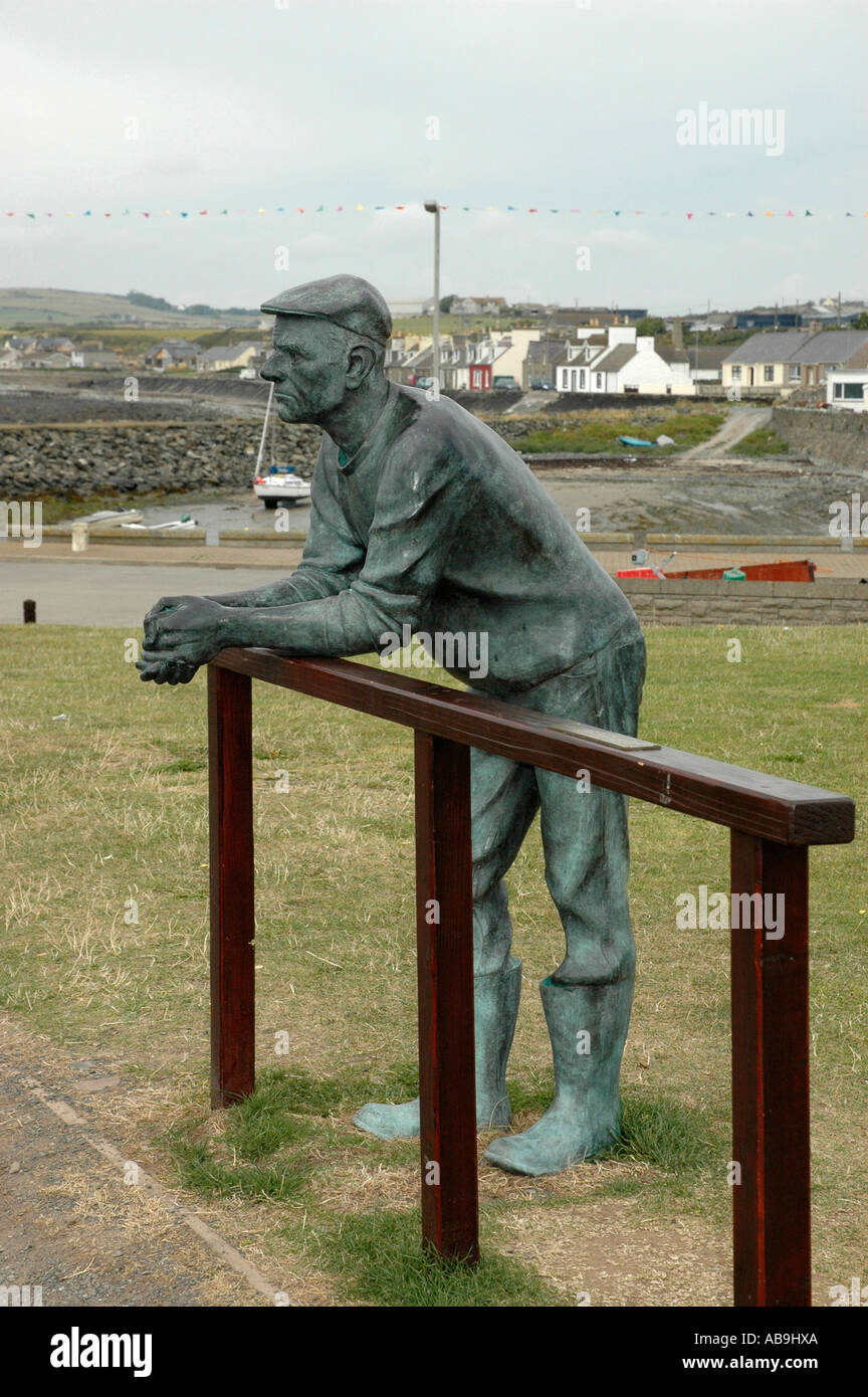Bronze statue at Port William Harbour Galloway Scotland Stock Photo - Alamy