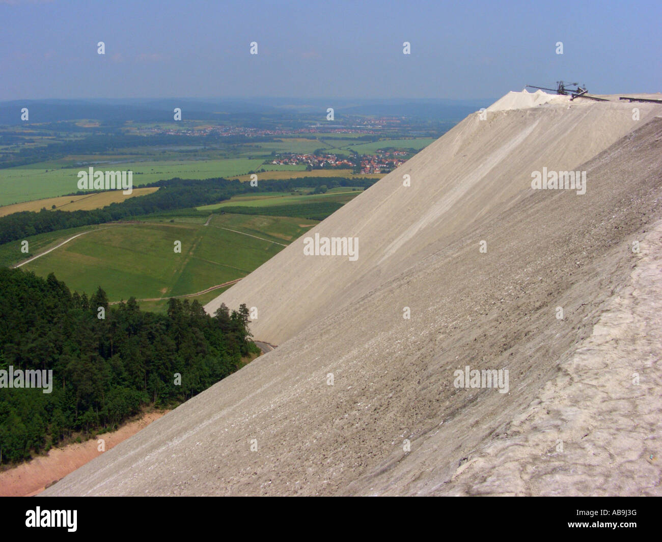 look-out from a dump of potash-mining, Germany, Hesse, Werragebiet ...