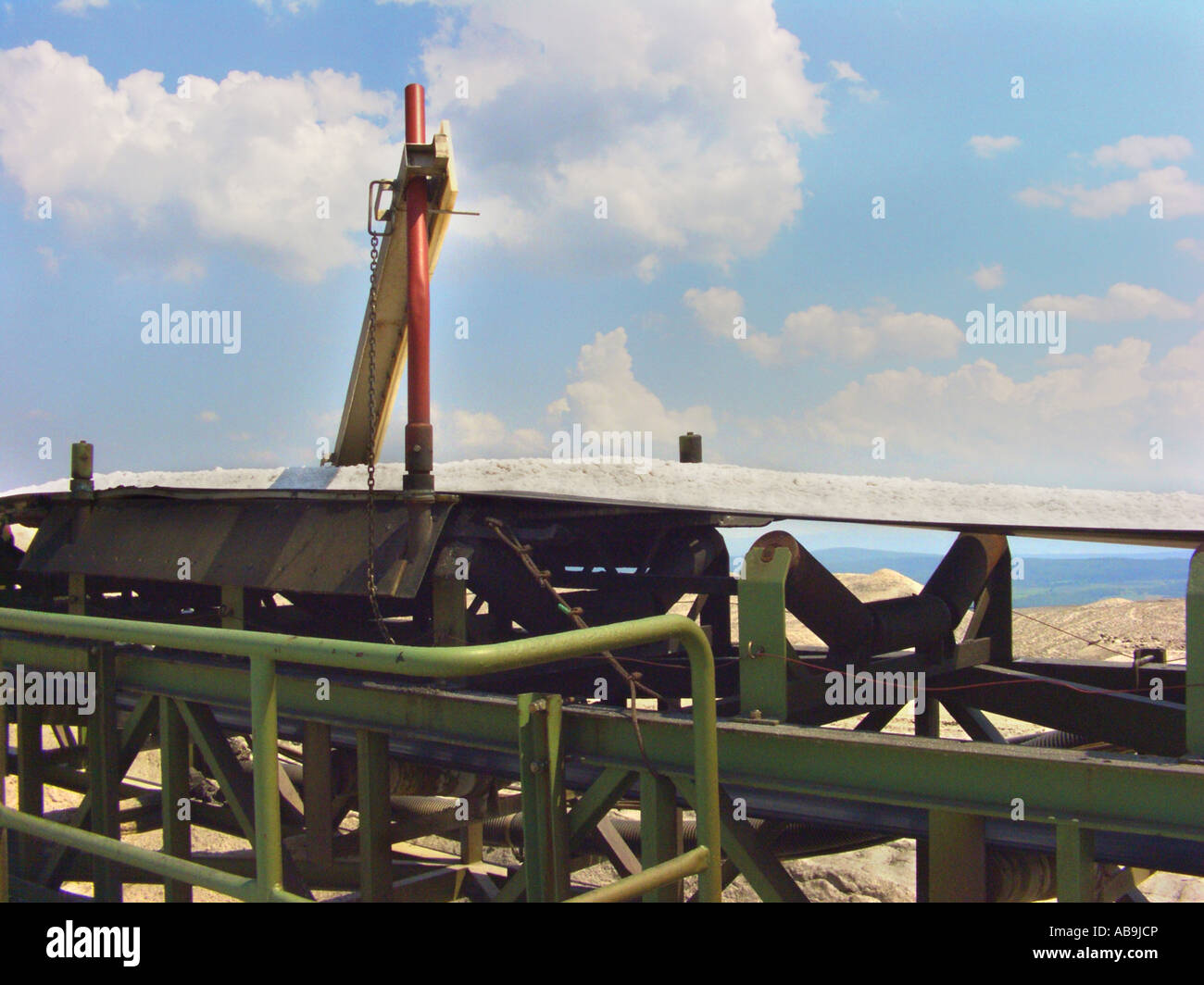 mining of potash, conveyor band with overburden salt, Germany, Hesse ...