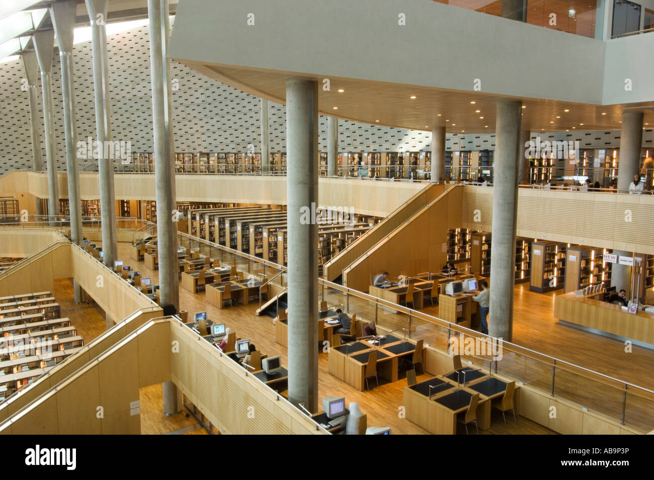 interior of The Bibliotheca Alexandrina, Alexandria, Egypt Stock Photo ...