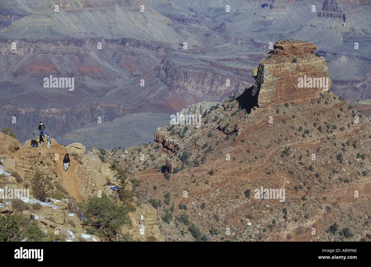 Hikers on switchback trail Cedar ridge Grand Canyon Stock Photo - Alamy