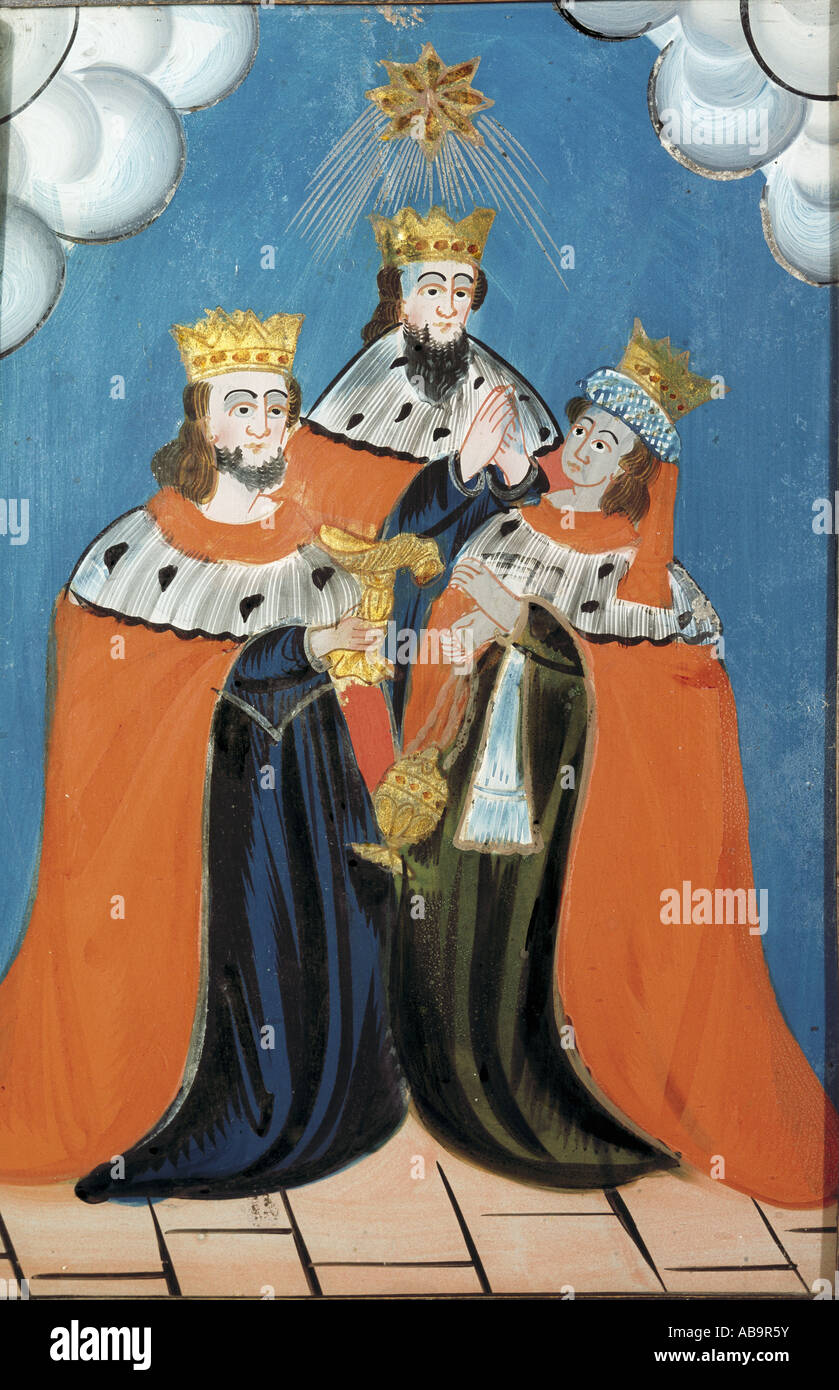 fine arts, religious art, the Magi, glass painting, Sandl, Upper ...