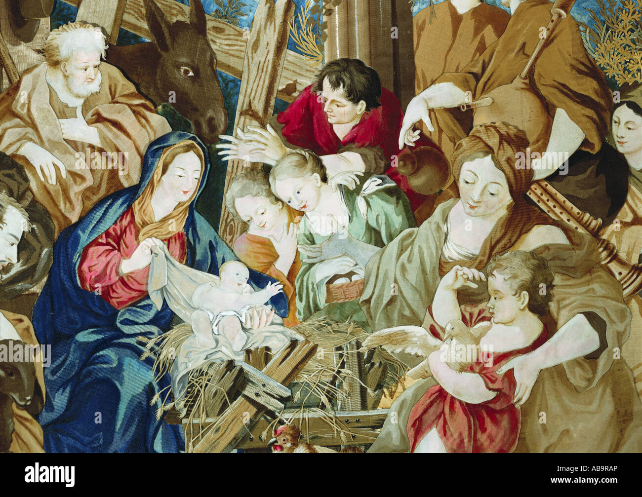 fine arts, religious art, Jesus Christ, naivity scene, painting by A ...