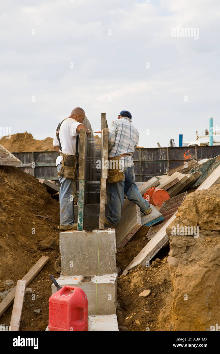 Immigrant Workers on a Commercial Office Complex Construction Site ...