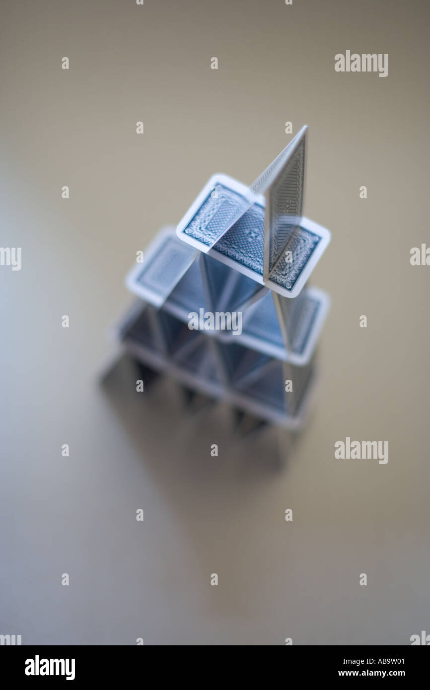 castle or tower made of cards Stock Photo - Alamy
