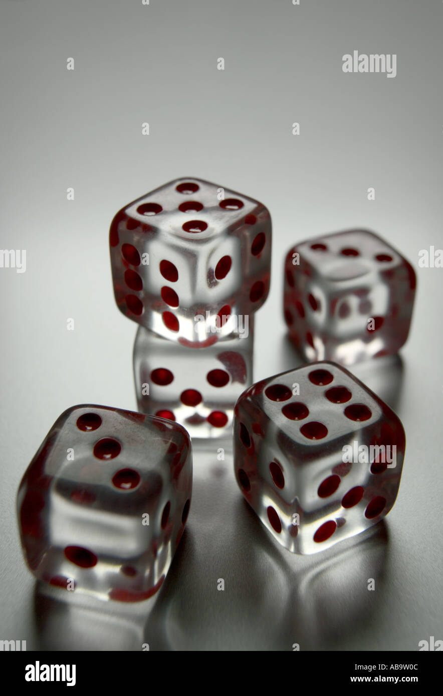 five transparent dice Stock Photo - Alamy