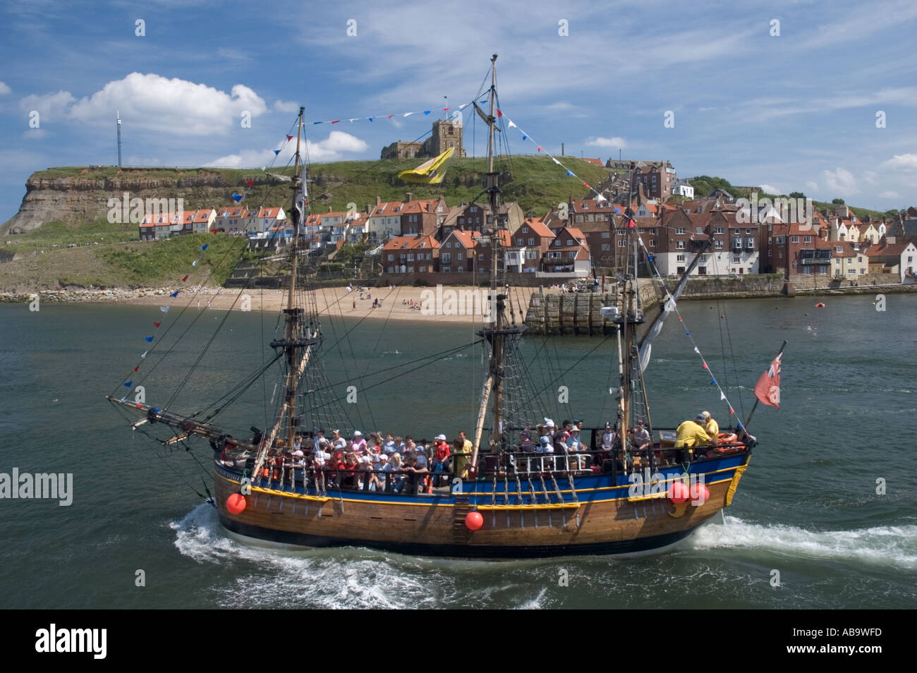 The East Cliff of Whitby North Yorkshire England with Saint Margarets ...